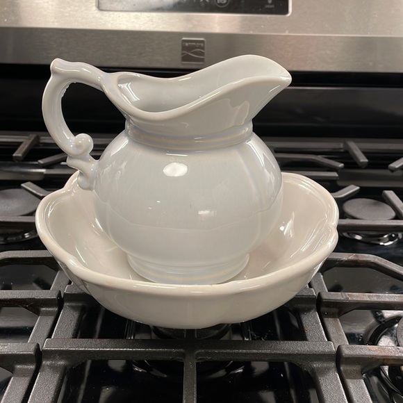 Mccoy | Accents | Vintage Mccoy Pottery Faint Light Blue Pitcher And ...